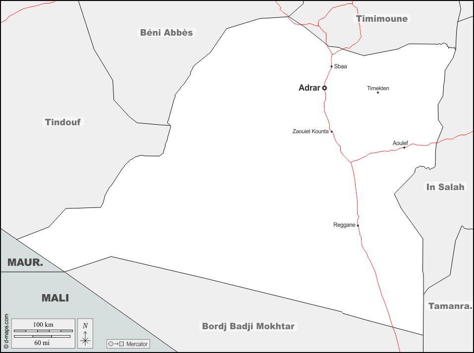 Adrar carte géographique gratuite, carte géographique muette gratuite ...