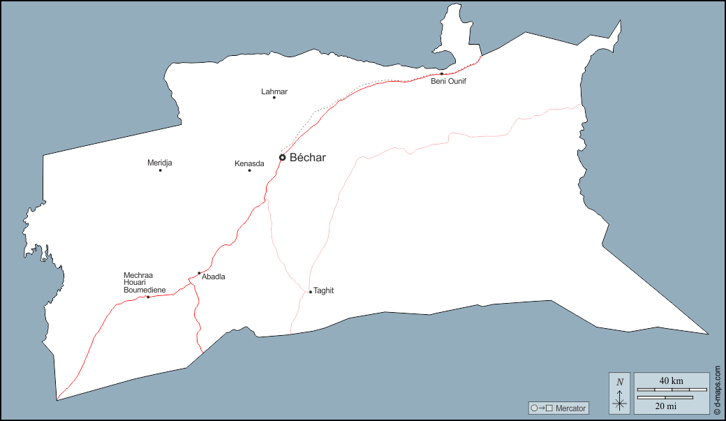 Béchar , d-maps.com: carte géographique gratuite, carte géographique ...