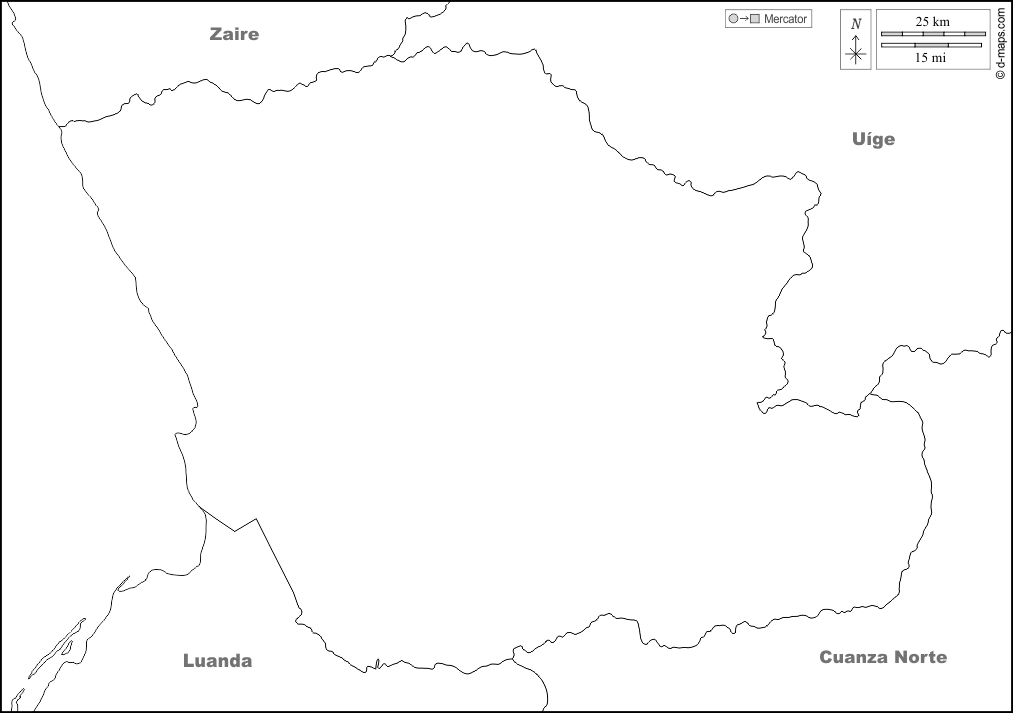 Bengo, d-maps.com: mapa livre, mapa em branco livre, mapa livre do ...