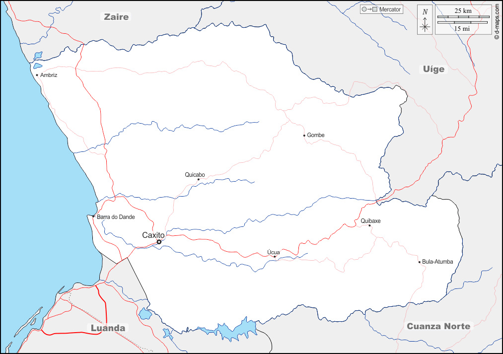 Bengo free map, free blank map, free outline map, free base map ...