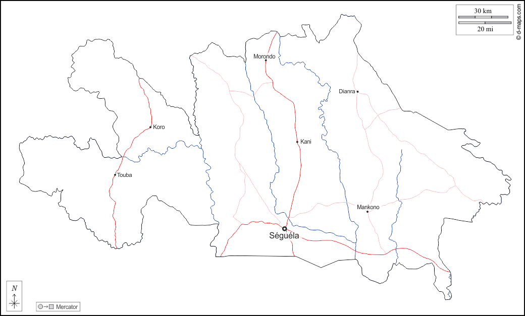 Woroba, d-maps.com: free map, free blank map, free outline map, free ...