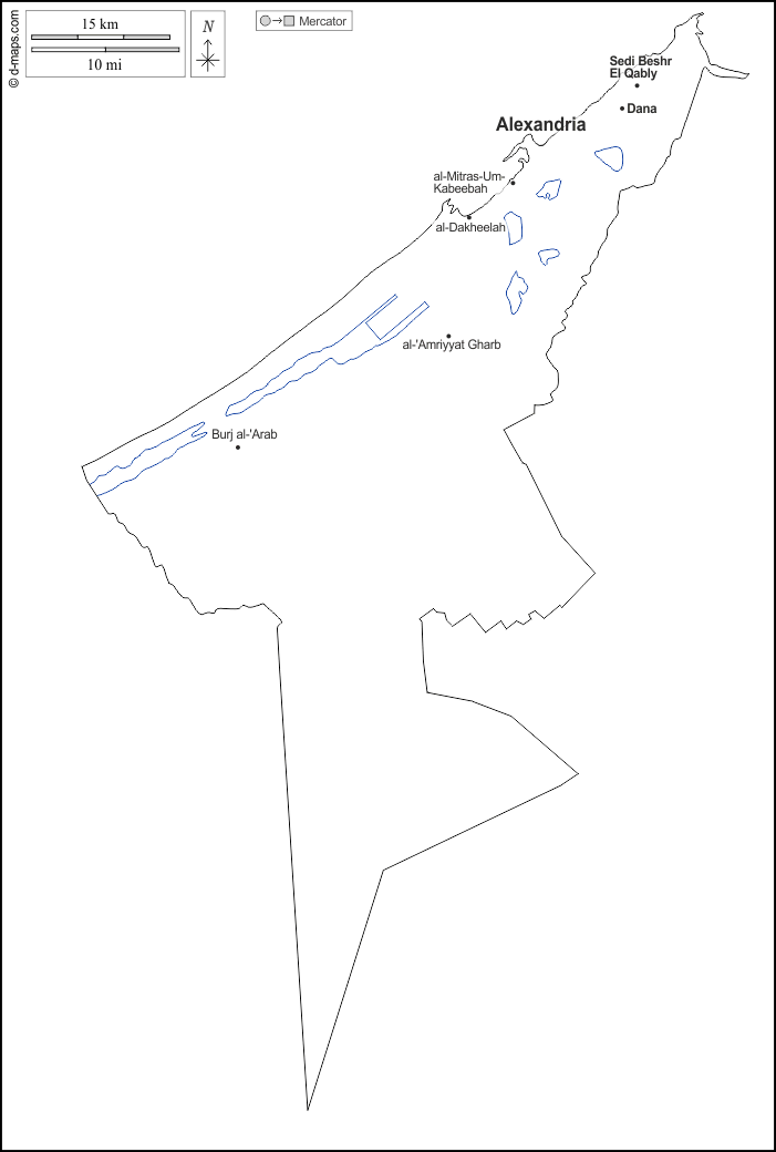 Alexandria, d-maps.com: free map, free blank map, free outline map ...