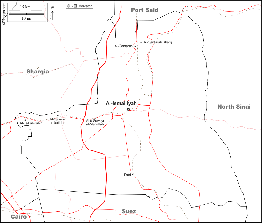 al-Ismailiyya, d-maps.com: Kostenlose Karten, kostenlose stumme Karte, kostenlose unausgefüllt ...