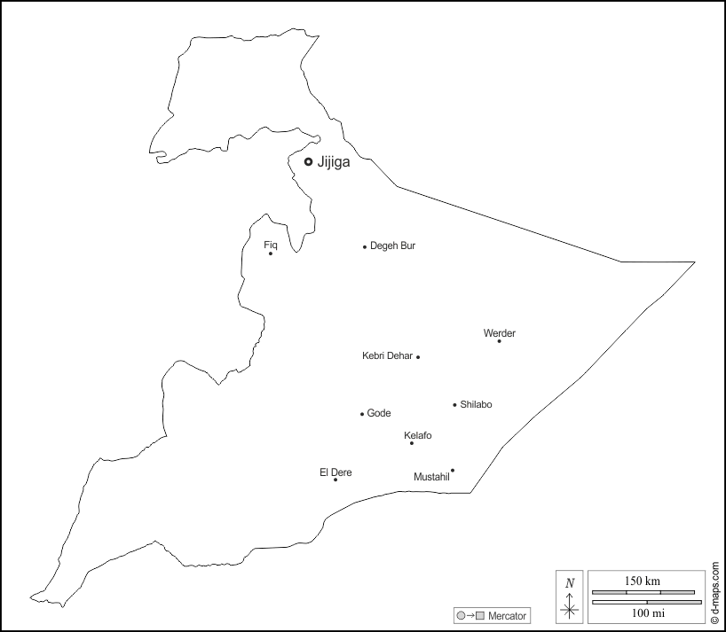 Somali, d-maps.com: free map, free blank map, free outline map, free ...