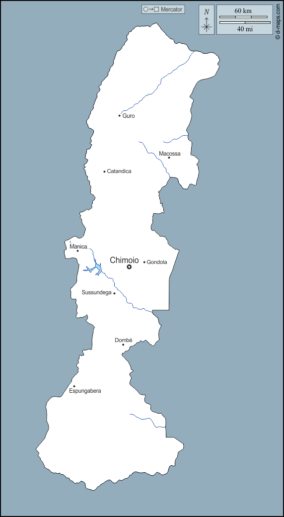 Manica, d-maps.com: mapa gratuito, mapa mudo gratuito, mapa en blanco ...