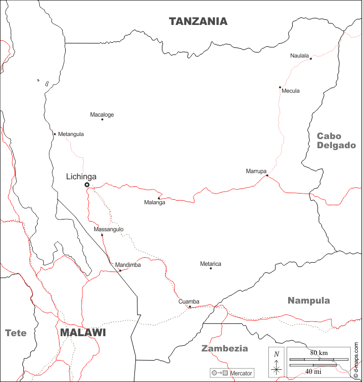 Niassa Mapa gratuito, mapa mudo gratuito, mapa en blanco gratuito ...