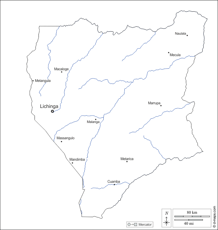 Niassa, d-maps.com: free map, free blank map, free outline map, free ...