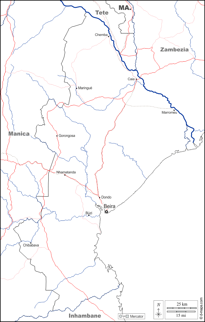 Sofala, d-maps.com: free map, free blank map, free outline map, free ...