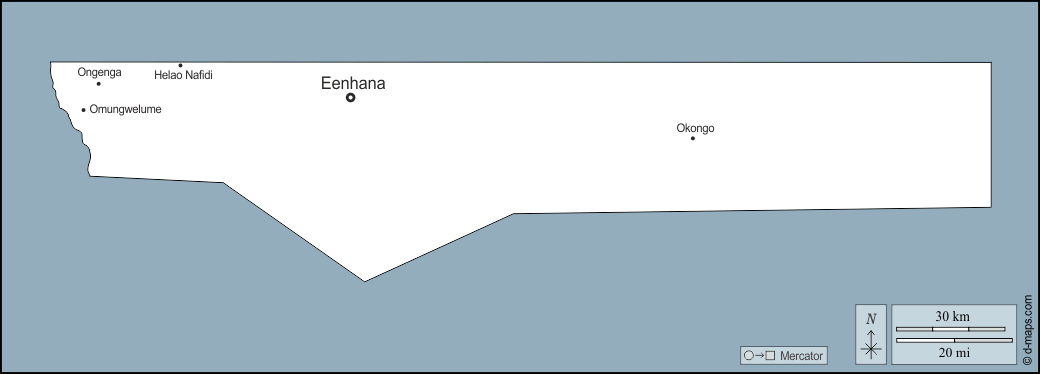 Ohangwena Mapa gratuito, mapa mudo gratuito, mapa en blanco gratuito ...