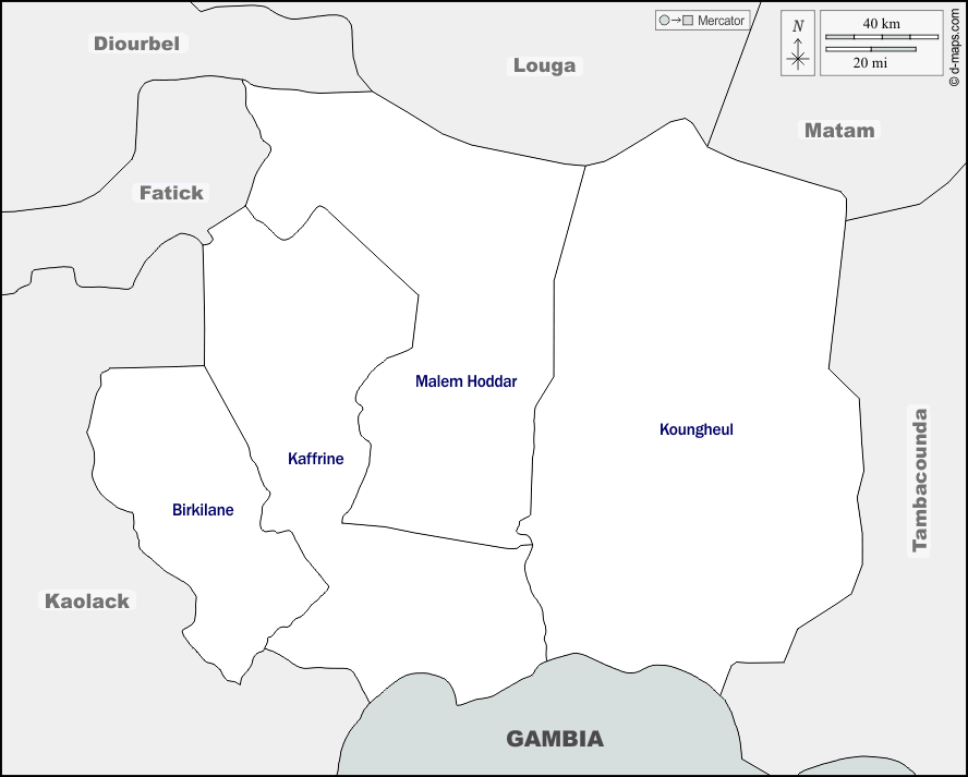 Kaffrine, d-maps.com: carte géographique gratuite, carte géographique ...
