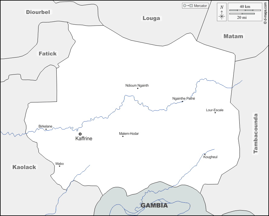 Kaffrine, d-maps.com: Kostenlose Karten, kostenlose stumme Karte ...