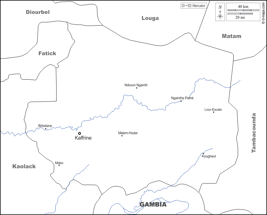 Kaffrine free map, free blank map, free outline map, free base map ...