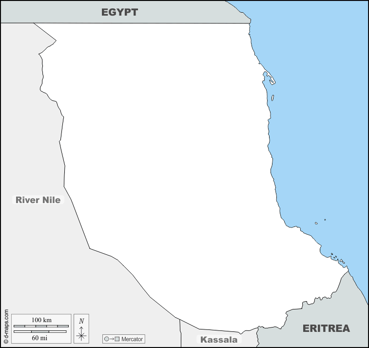 Mar Vermelho, d-maps.com: mapa livre, mapa em branco livre, mapa livre ...