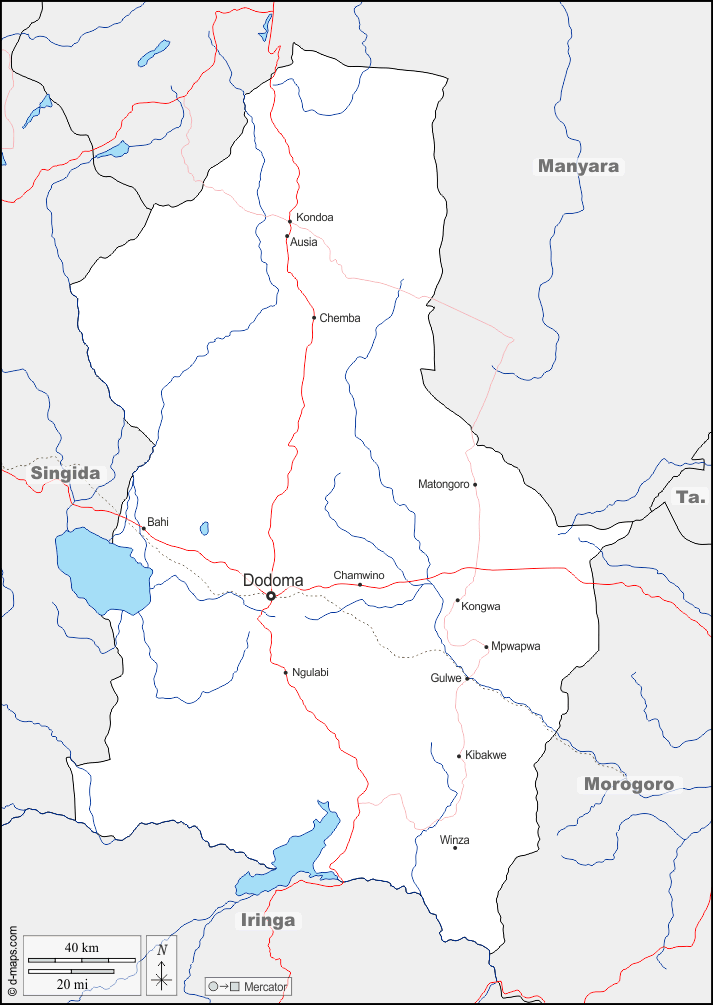 Dodoma, d-maps.com: carte géographique gratuite, carte géographique ...