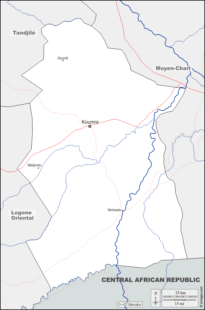 Mandoul, d-maps.com: free map, free blank map, free outline map, free ...