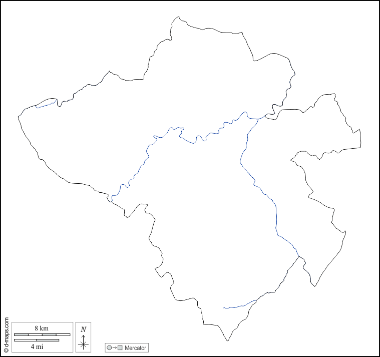Manouba, d-maps.com: free map, free blank map, free outline map, free ...