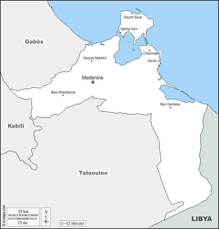 Médenine, d-maps.com: carte géographique gratuite, carte géographique ...