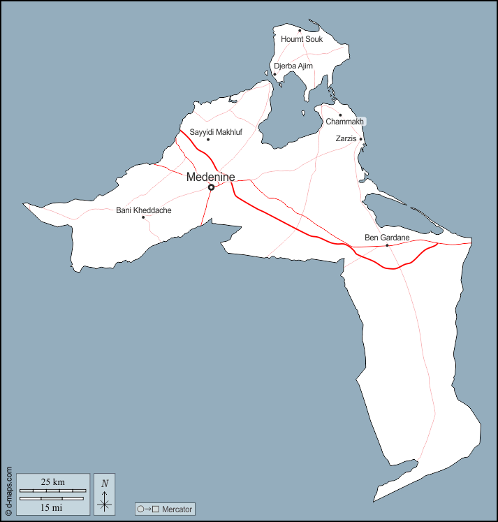 Médenine carte géographique gratuite, carte géographique muette ...