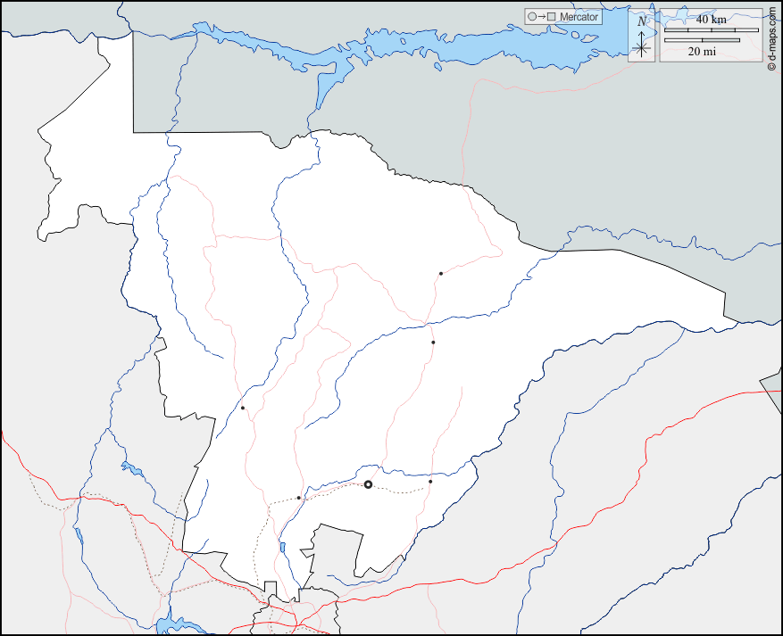 Mashonaland Central free map, free blank map, free outline map, free ...