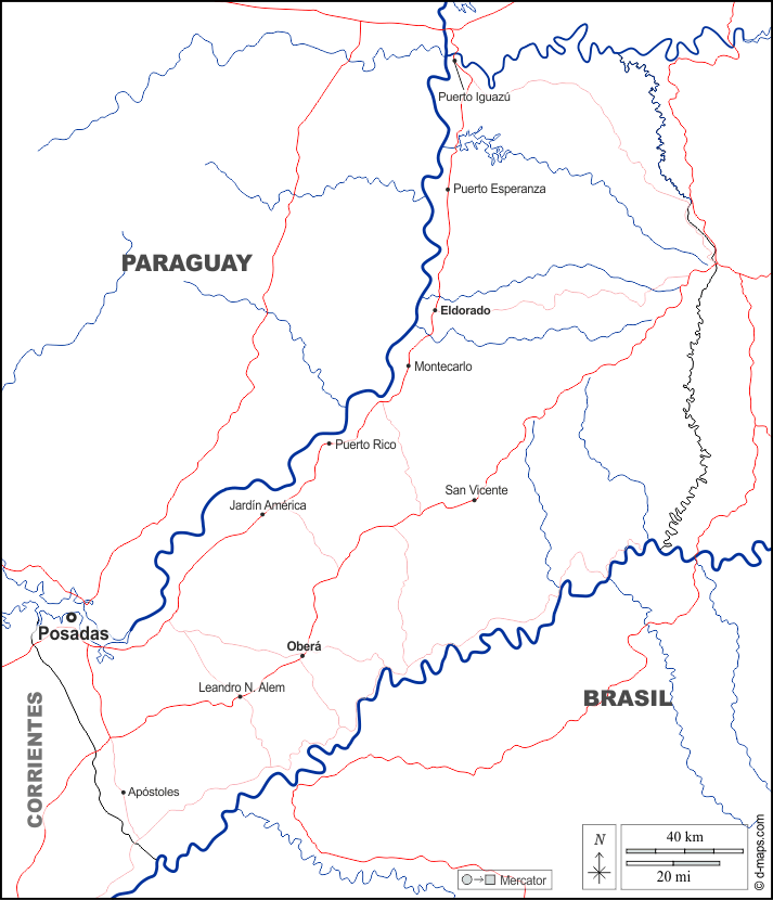 Misiones, d-maps.com: carte géographique gratuite, carte géographique ...