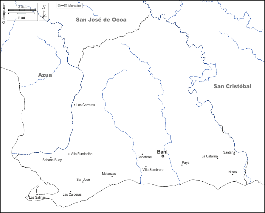 Peravia, d-maps.com: free map, free blank map, free outline map, free ...