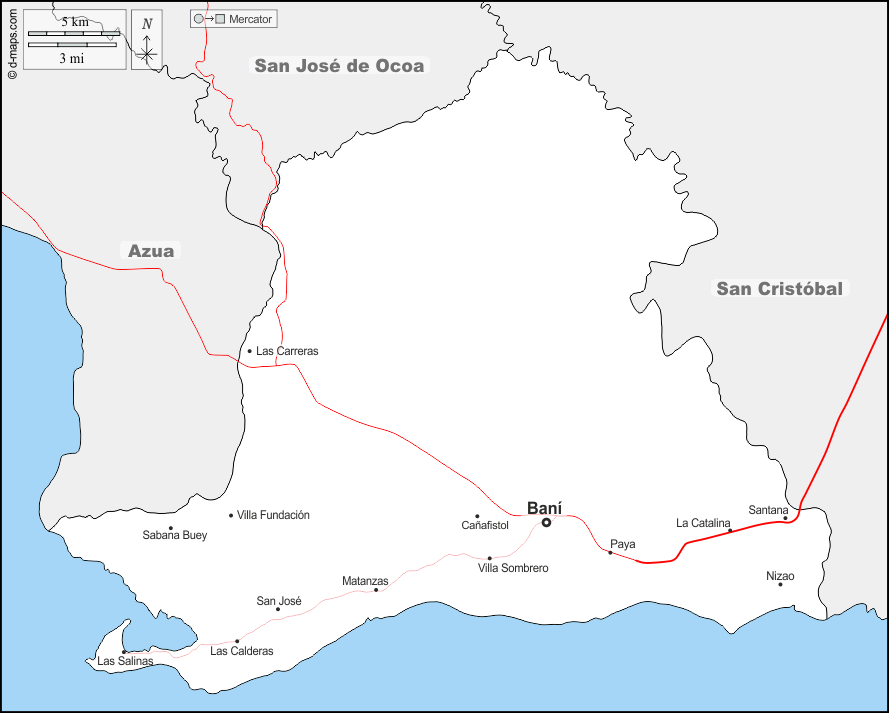 Peravia free map, free blank map, free outline map, free base map ...