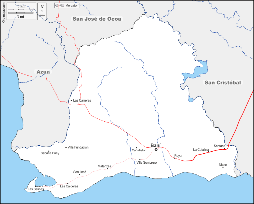 Peravia, d-maps.com: free map, free blank map, free outline map, free ...