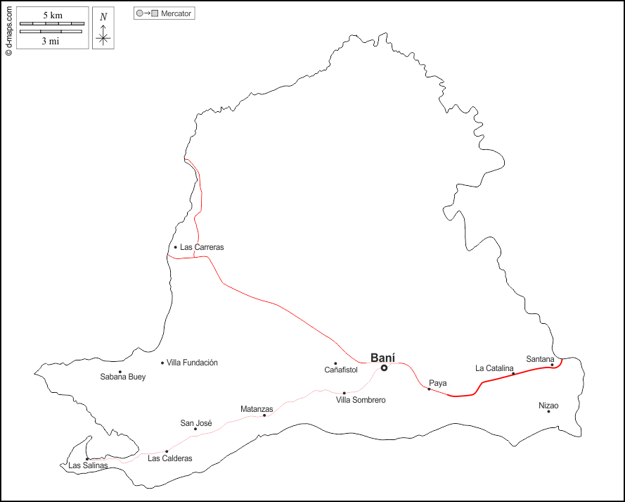 佩拉維亞省, d-maps.com: 免费地图, 免费的空白地图, 免费的轮廓地图, 免费基地地图, 大纲, 主要城市, 道路, 名称, 白