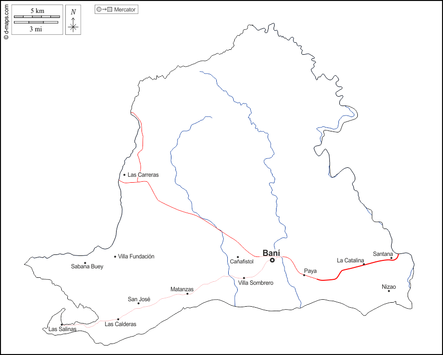 Peravia, d-maps.com: free map, free blank map, free outline map, free ...