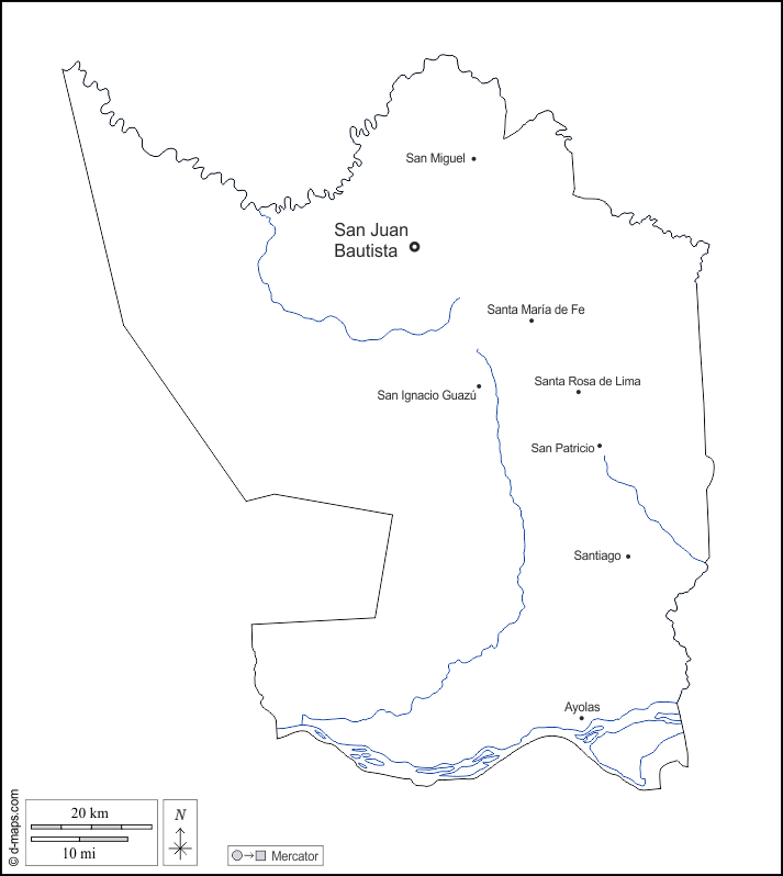 Misiones, d-maps.com: Kostenlose Karten, kostenlose stumme Karte ...