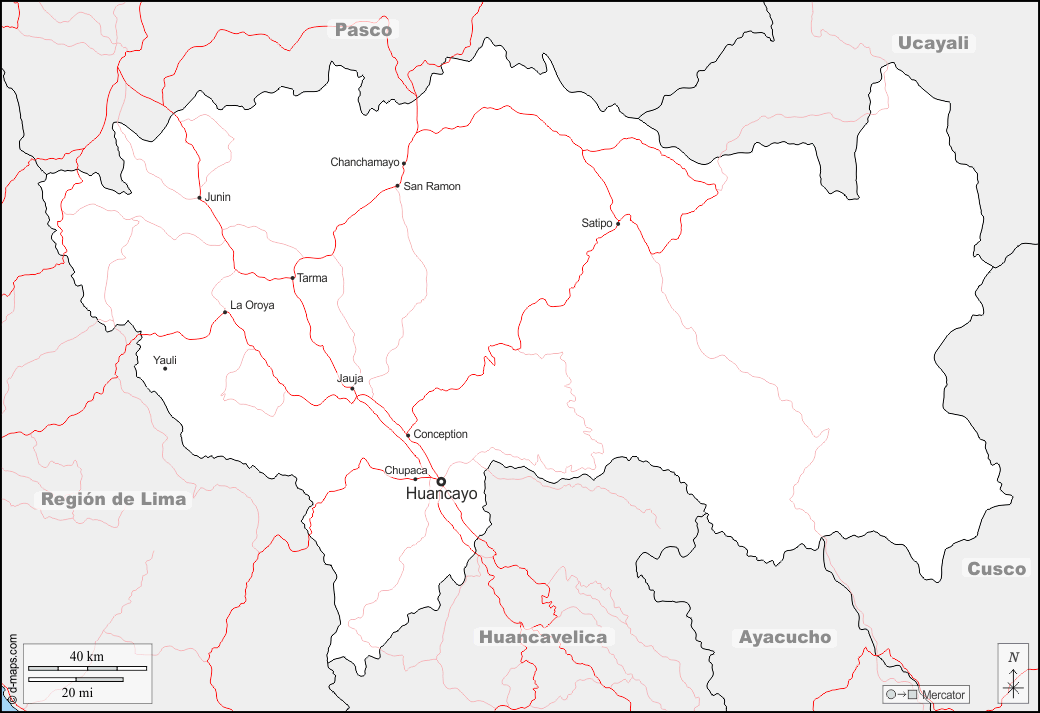 Junín, d-maps.com: mapa gratuito, mapa mudo gratuito, mapa en blanco ...