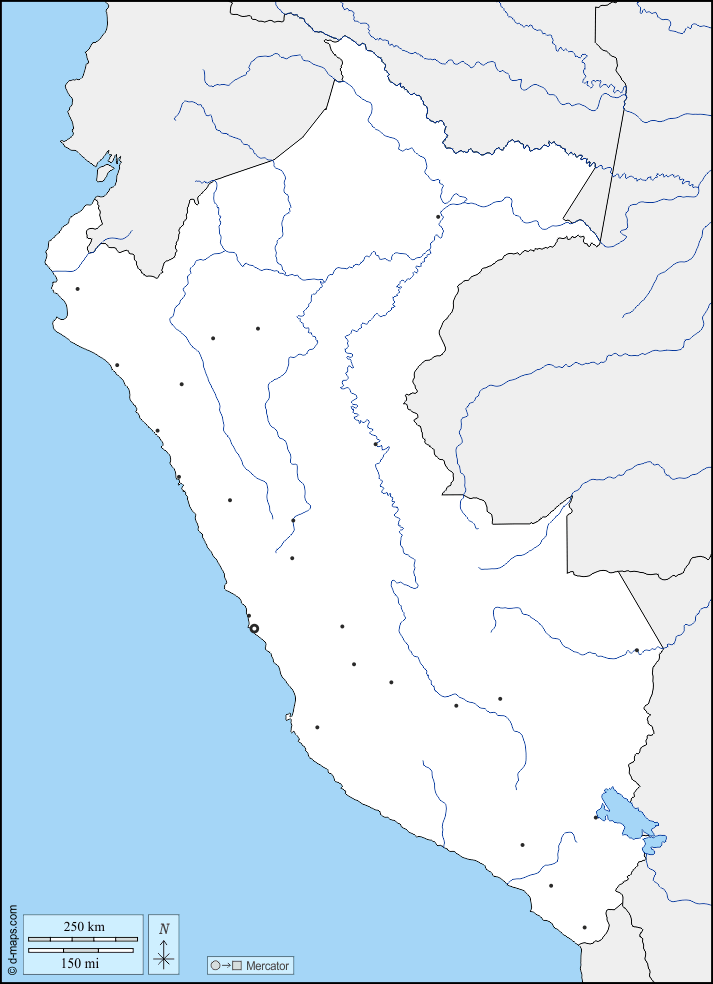 Perú, d-maps.com: mapa gratuito, mapa mudo gratuito, mapa en blanco ...