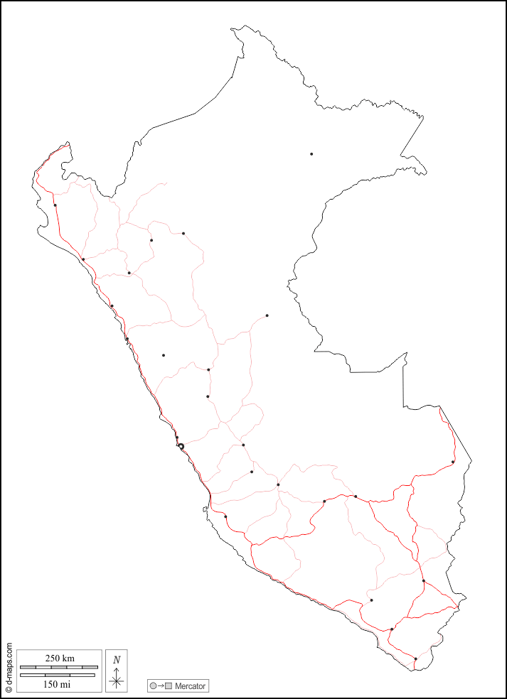 Perú Mapa gratuito, mapa mudo gratuito, mapa en blanco gratuito ...