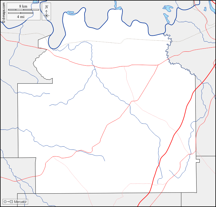 Lowndes County, d-maps.com: free map, free blank map, free outline map ...