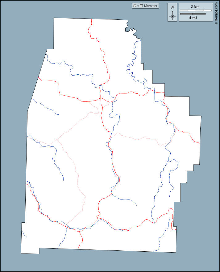 Madison County free map, free blank map, free outline map, free base ...
