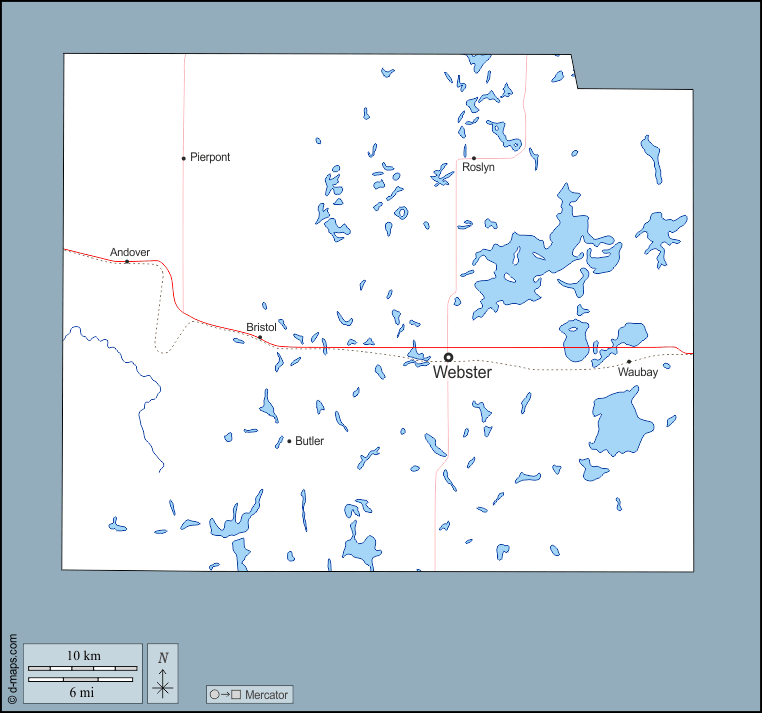Day County free map, free blank map, free outline map, free base map ...