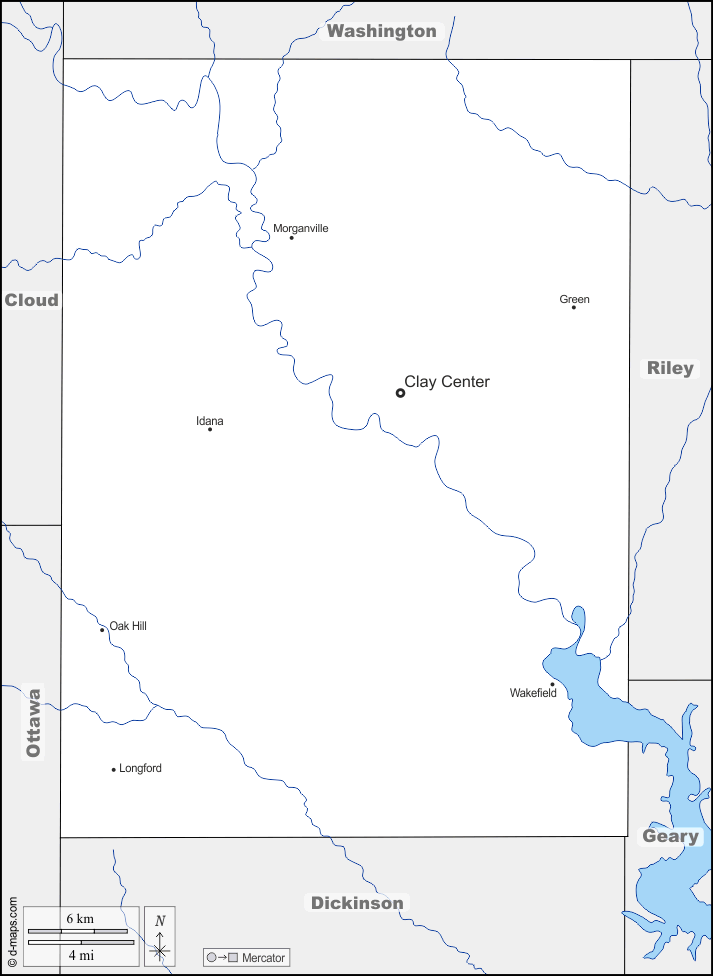 Condado de Clay Mapa gratuito, mapa mudo gratuito, mapa en blanco ...
