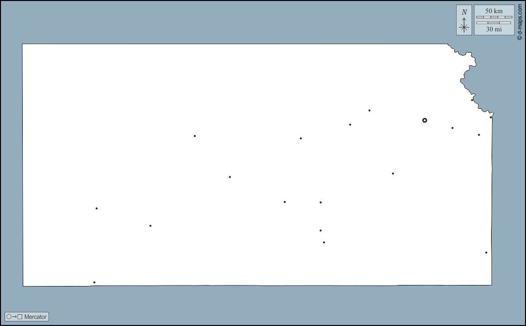 Kansas, d-maps.com: free map, free blank map, free outline map, free ...