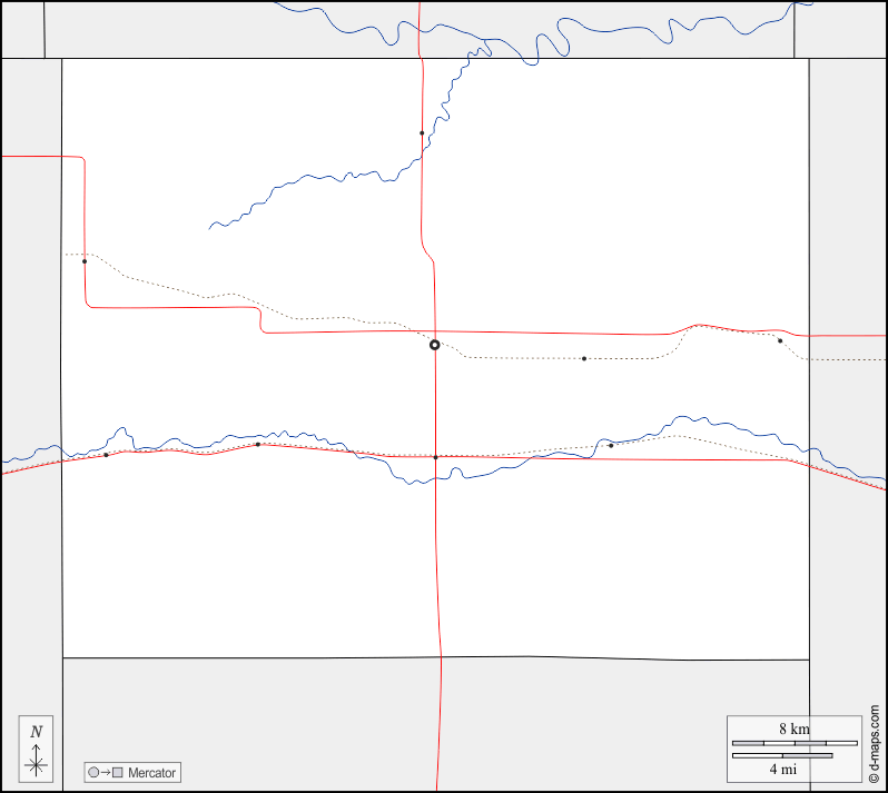 Rush County free map, free blank map, free outline map, free base map ...