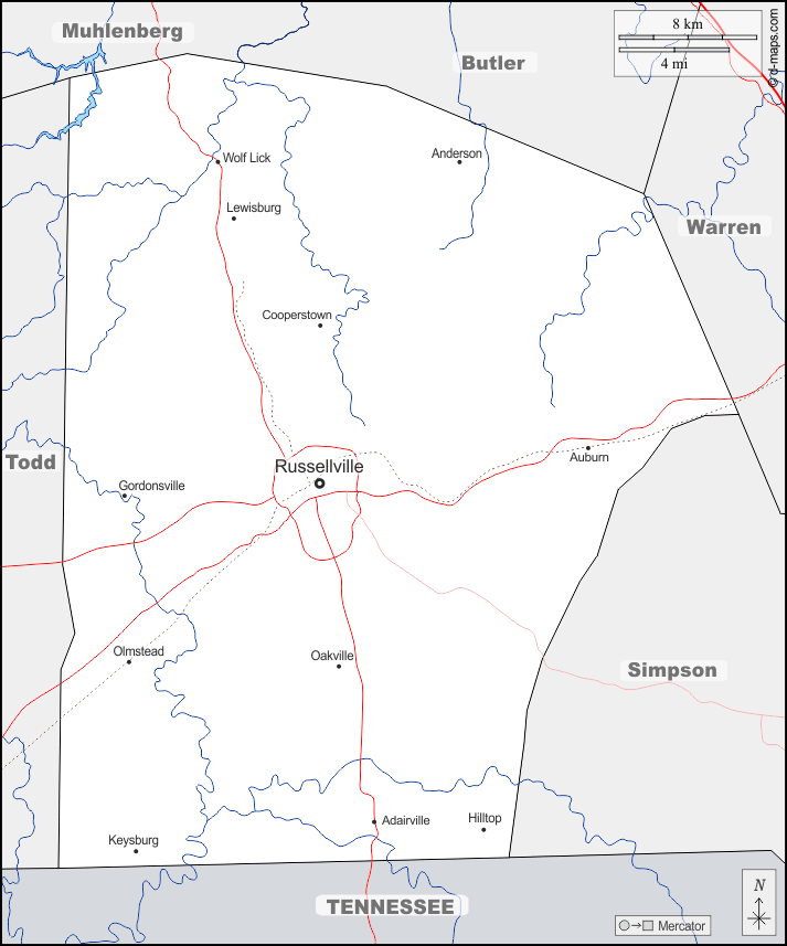 Logan County free map, free blank map, free outline map, free base map ...