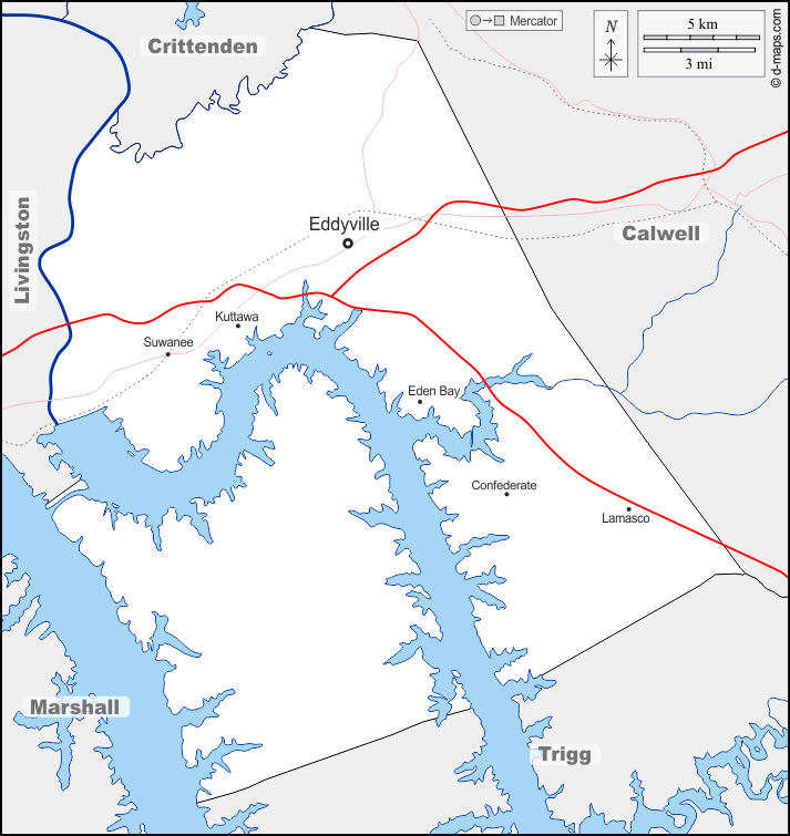 Lyon County free map, free blank map, free outline map, free base map ...