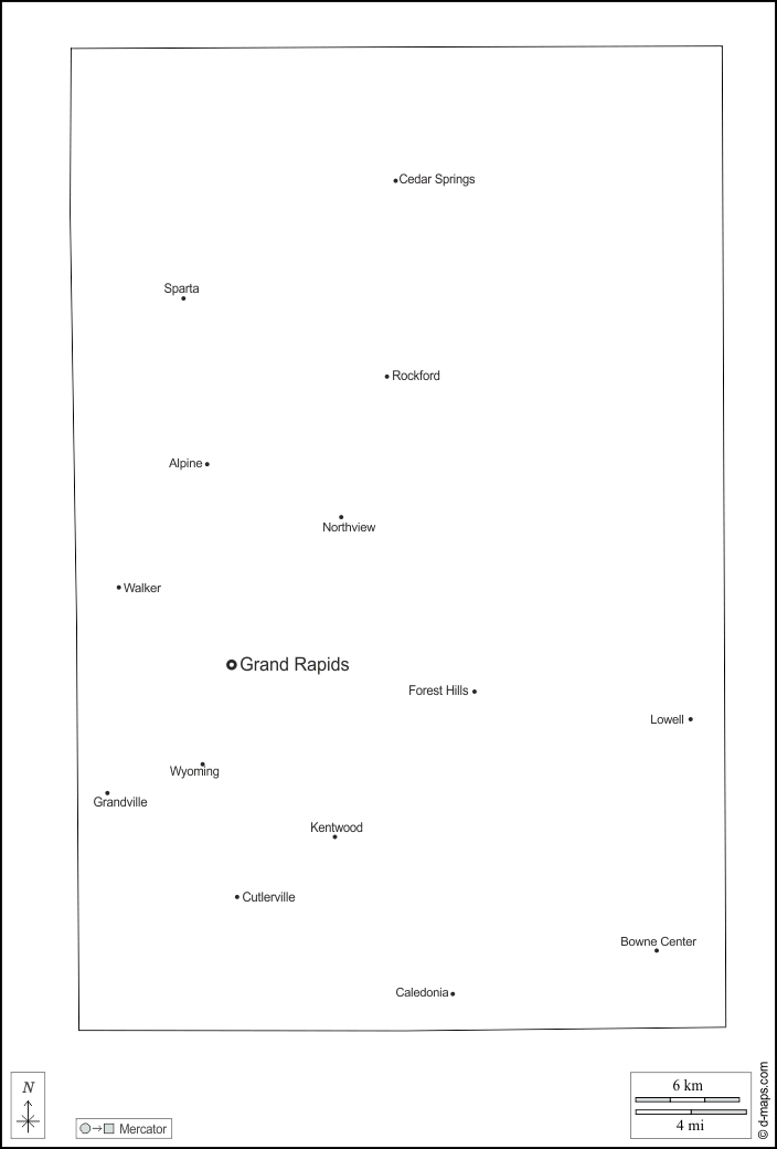 Kent County, d-maps.com: free map, free blank map, free outline map ...