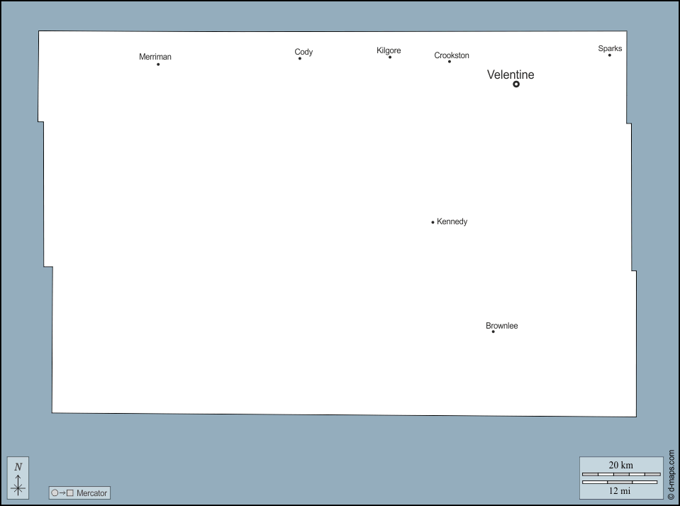 Cherry County free map, free blank map, free outline map, free base map ...