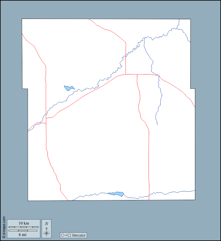 Comté de Dawes, d-maps.com: carte géographique gratuite, carte ...