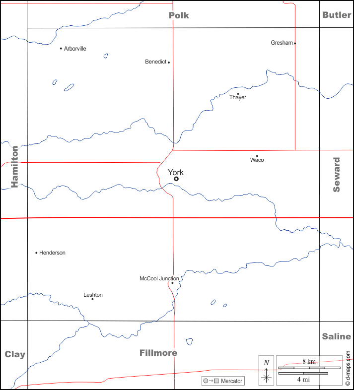 York County free map, free blank map, free outline map, free base map ...