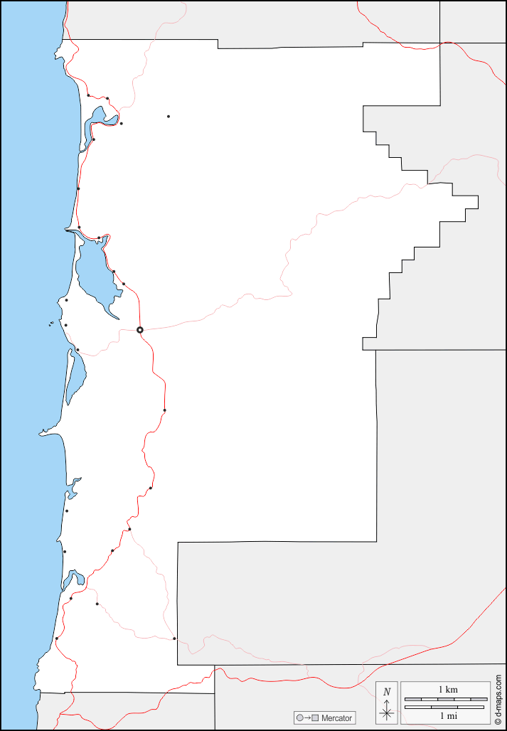 Tillamook County free map, free blank map, free outline map, free base ...