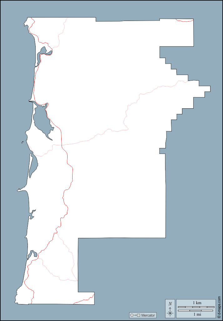 Tillamook County free map, free blank map, free outline map, free base ...