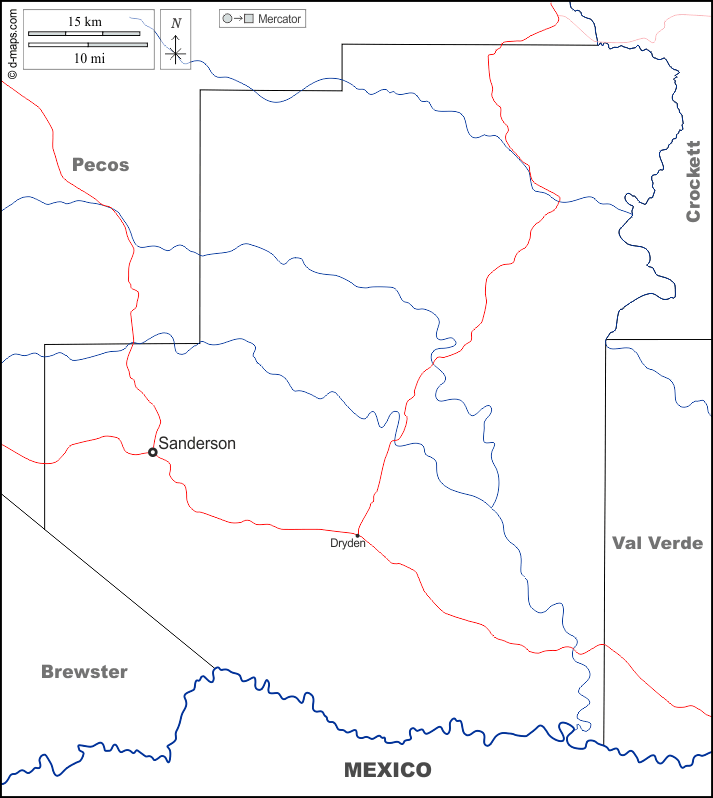 Terrell County free map, free blank map, free outline map, free base ...