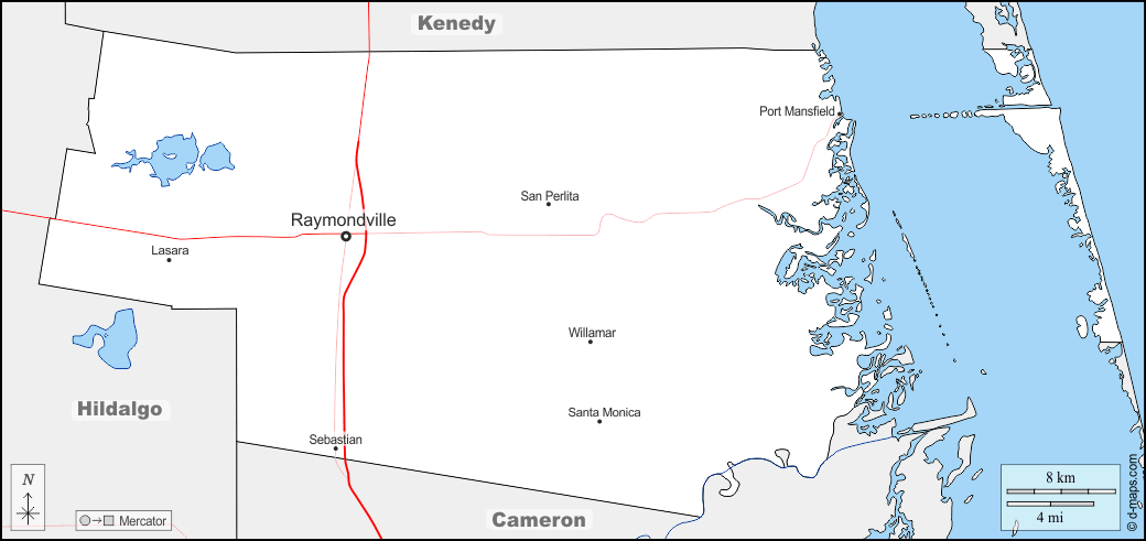 Condado de Willacy, d-maps.com: mapa gratuito, mapa mudo gratuito, mapa ...