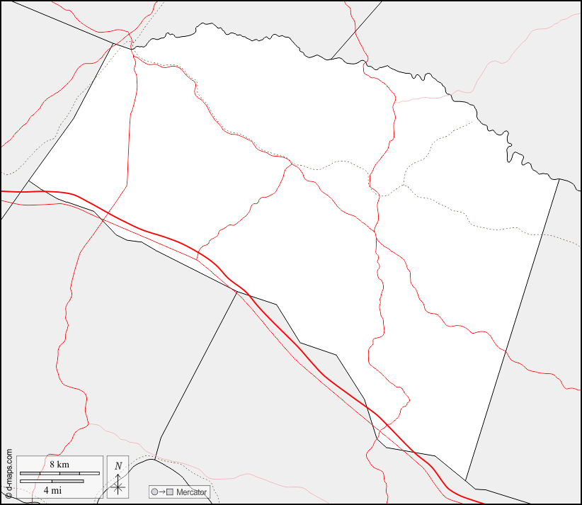 Louisa County, d-maps.com: free map, free blank map, free outline map ...